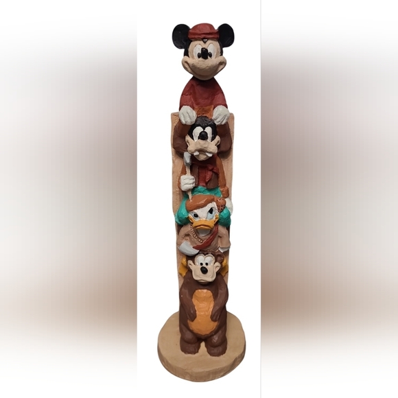 Disney | Art | Disney Wilderness Lodge Totem Pole Figurine Mickey Goofy ...